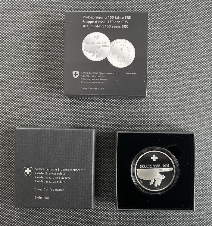 20.- Franken Probe 2016. Rote Kreuz 150 Jahren. PP (Neu und originalverpackt) in Kaltbrunn für ...