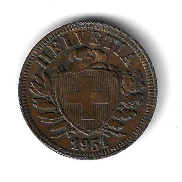 Schweiz 2 Rappen 1931 Kupfermünze Helvetia 🇨🇭 (Gebraucht) in Wattwil für CHF 15 – mit Lieferung ...
