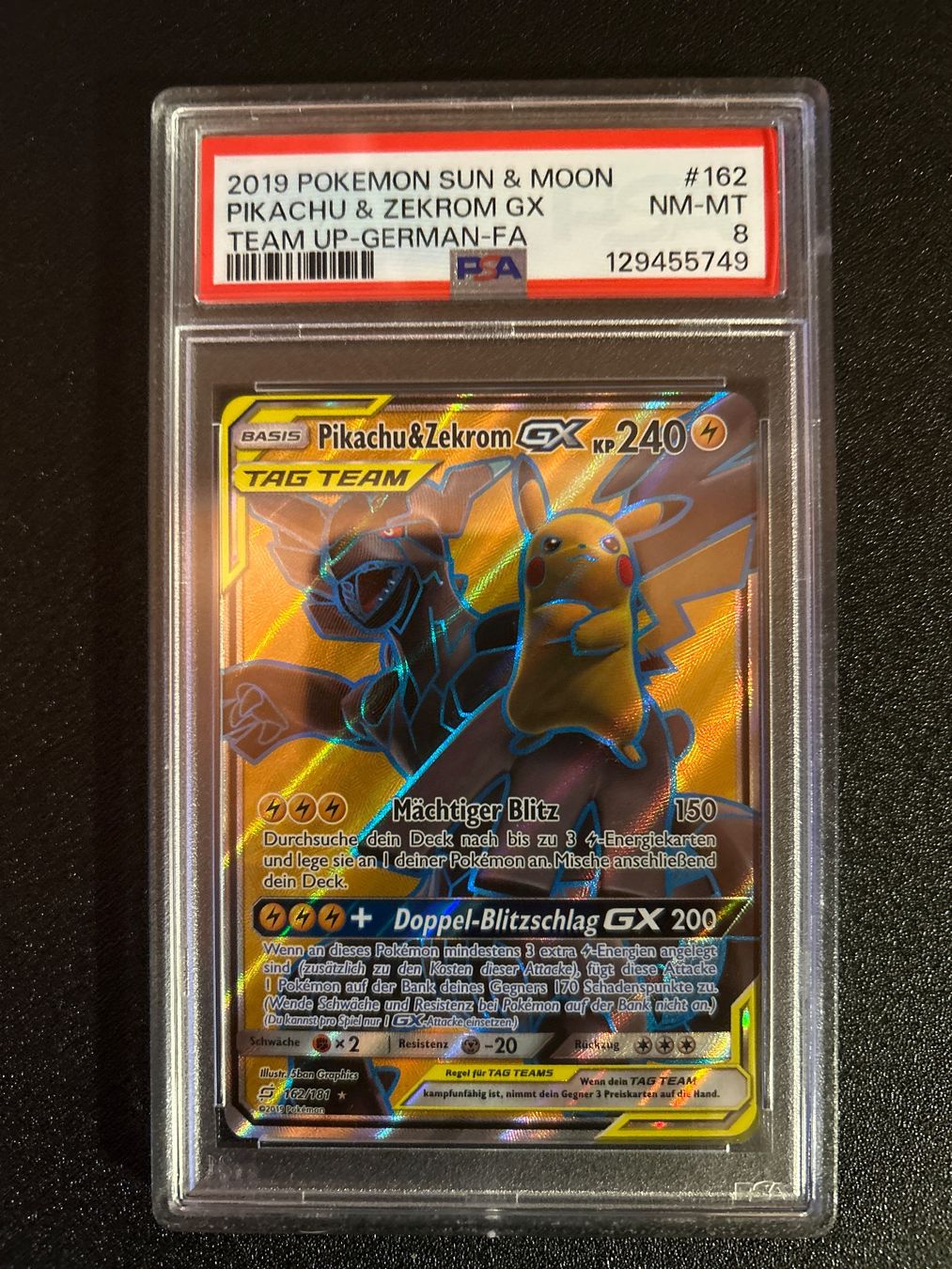 Pikachu & Zekrom GX - Team UP DE - PSA 8 (Neu (gemäss Beschreibung)) in ...