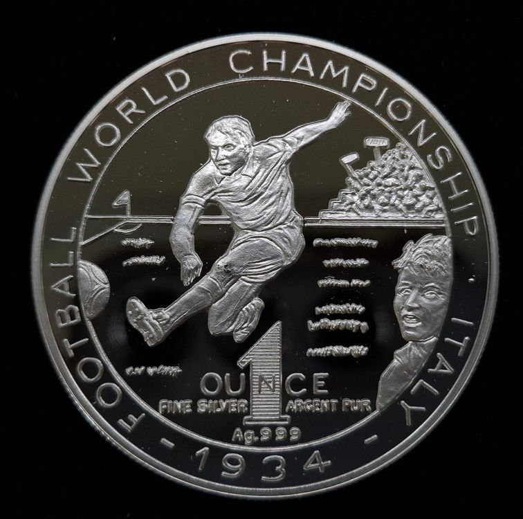 1 Unze Silber 999/1000 Erinnerungsmedaille Fussball WM 1934 (Gebraucht) in Bern 14 für CHF 34 ...