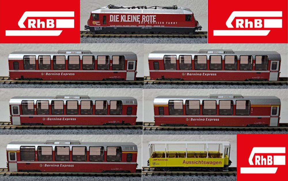 RhB 7er Set Kleine Rote + Bernina Express Wagen Spur N Kato (Gebraucht ...