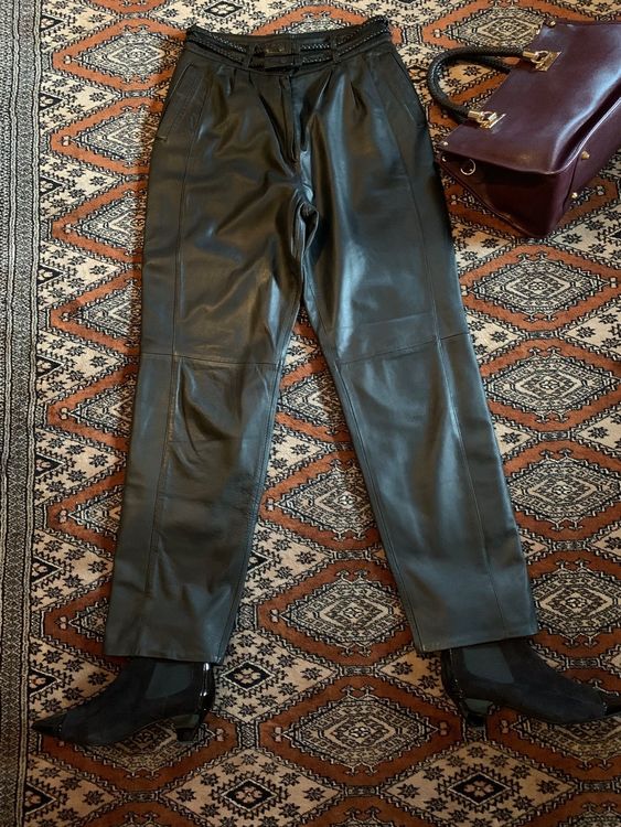 SAZO COLLECTION 100% Lammleder Vintage Hose mit hoher Taille | Kaufen auf Ricardo