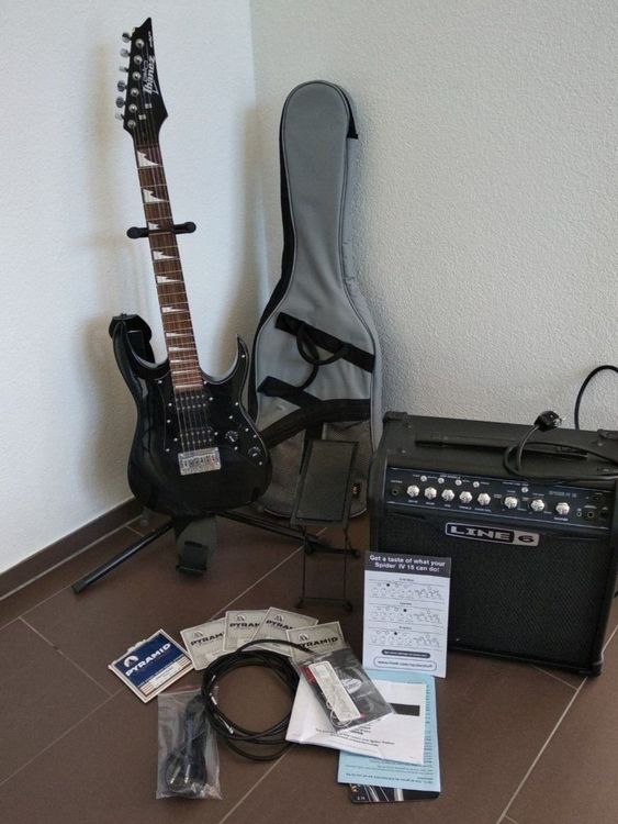 Kinder E Gitarre Ibanez Mit Line6 Verstärker Und Tasche Etc Kaufen Auf Ricardo