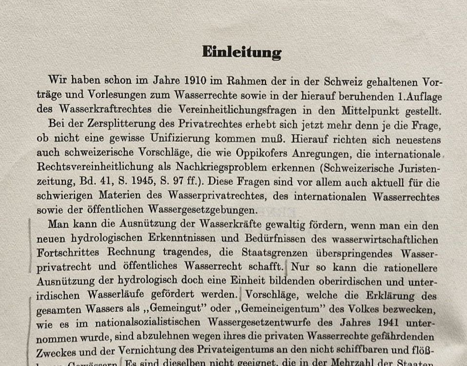 Wasserkraftrecht, das blaue Gold der Alpen (1951) (Gebraucht) in Bern ...