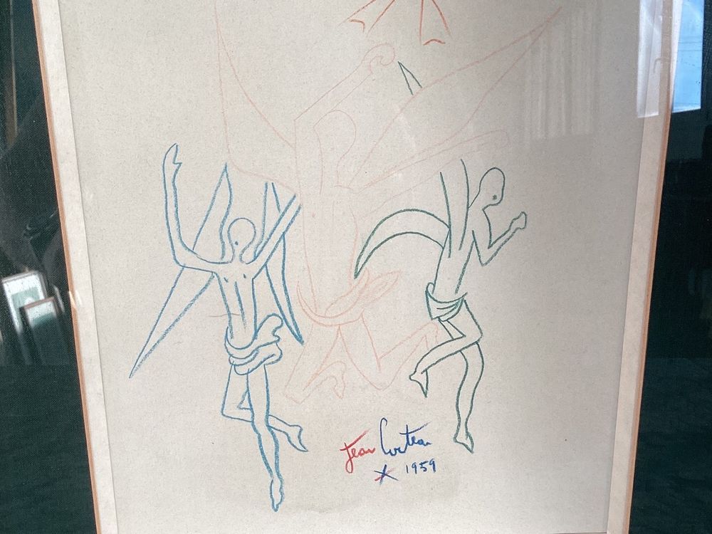 Jean COCTEAU (1889-1963) tableau crayon couleurs signé daté | Kaufen ...