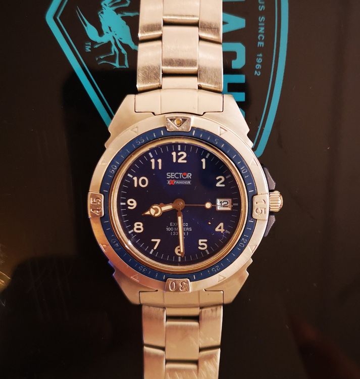 Sector Expander 202 Quarz Diver Taucher Blau 39 mm Top (Gebraucht) in ...