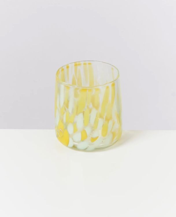 Set of 4 glasses small big drops yellow unique new (Neu und ...