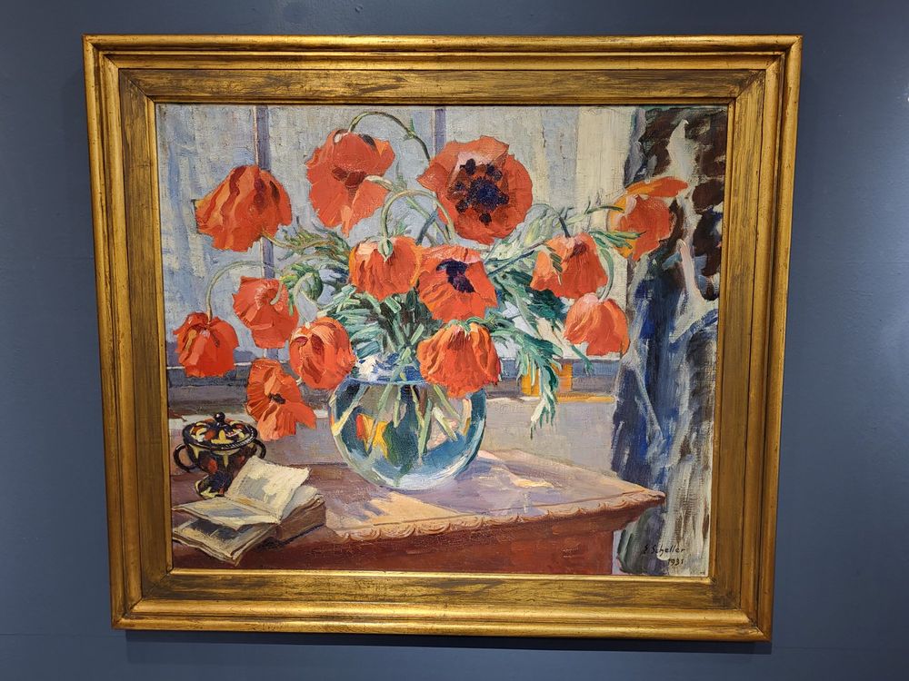 Gemälde Mohnblumenstrauss Emil Scheller Öl auf Leinwand (Gebraucht) in ...