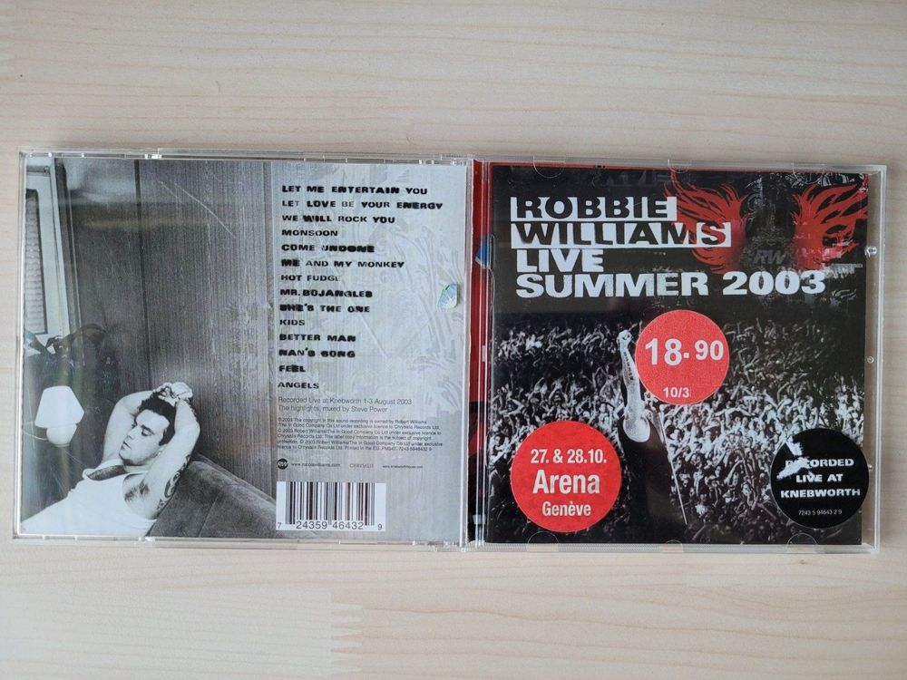 CD Robbie Williams - Live Summer 2003, 2003 (Gebraucht) in Nebikon für CHF 1 – mit Lieferung auf ...