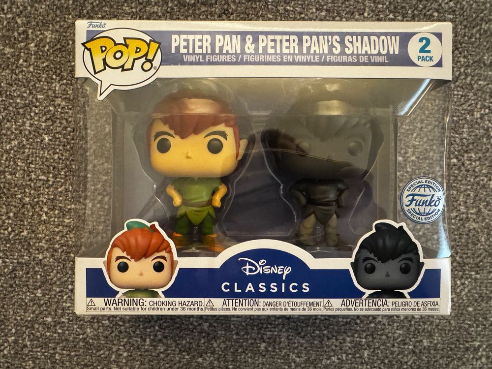 Funko Pop! Disney Peter Pan & Shadow 2-Pack (Neu (gemäss Beschreibung ...