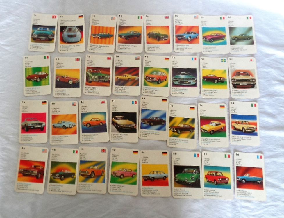 Auto Quartett 60er Jahre / 32 Karten ohne Deckblatt (Gebraucht) in ...