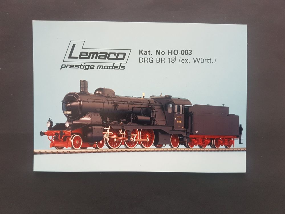 Photo officielle, Lemaco Prestige Models, DRG BR 18 ex. Würt (Neu und ...