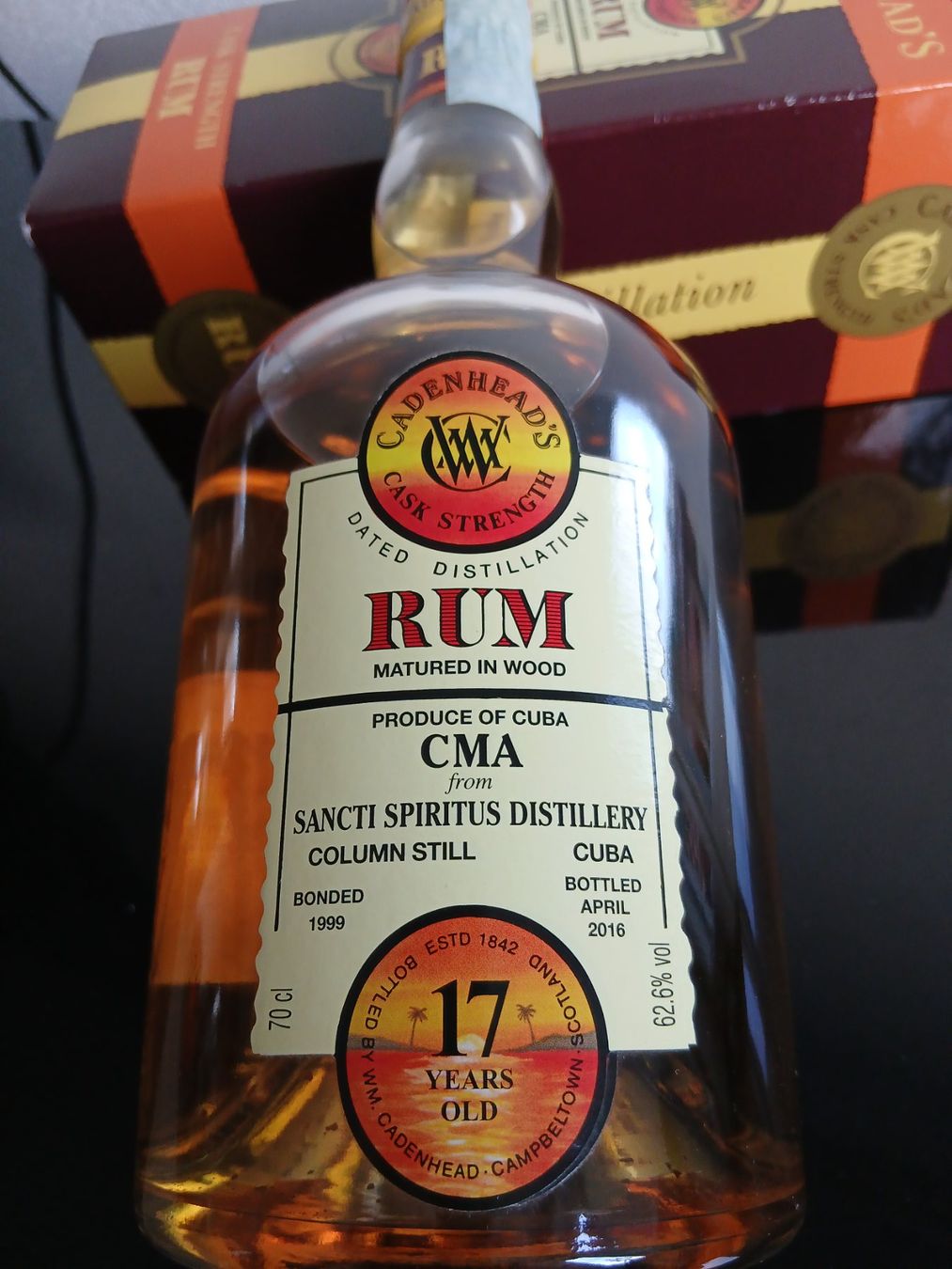 Rum Cadenhead's Cuba 1999 Sancti Spiritus distillery 17 ans (Neu und ...