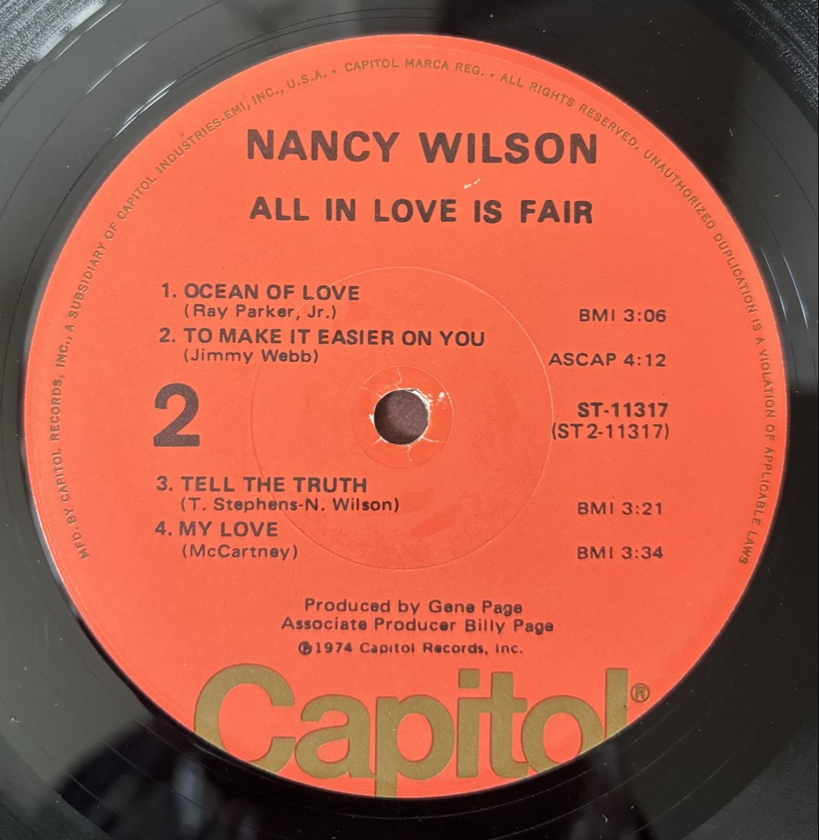 Nancy Wilson - All In Love Is Fair LP VG+/VG+ (Gebraucht) in Neuchâtel ...