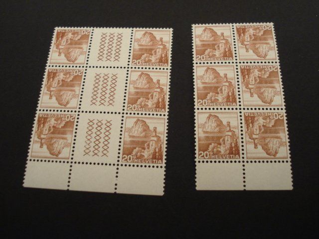 2 6erblock Kehrdruck/Zwischensteg **, 20 Rp 1948 | Kaufen auf Ricardo