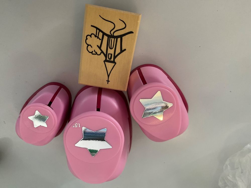 3x Stern Stanzer Mittel Klein Mini und Stempel Kirchlein | Kaufen auf Ricardo