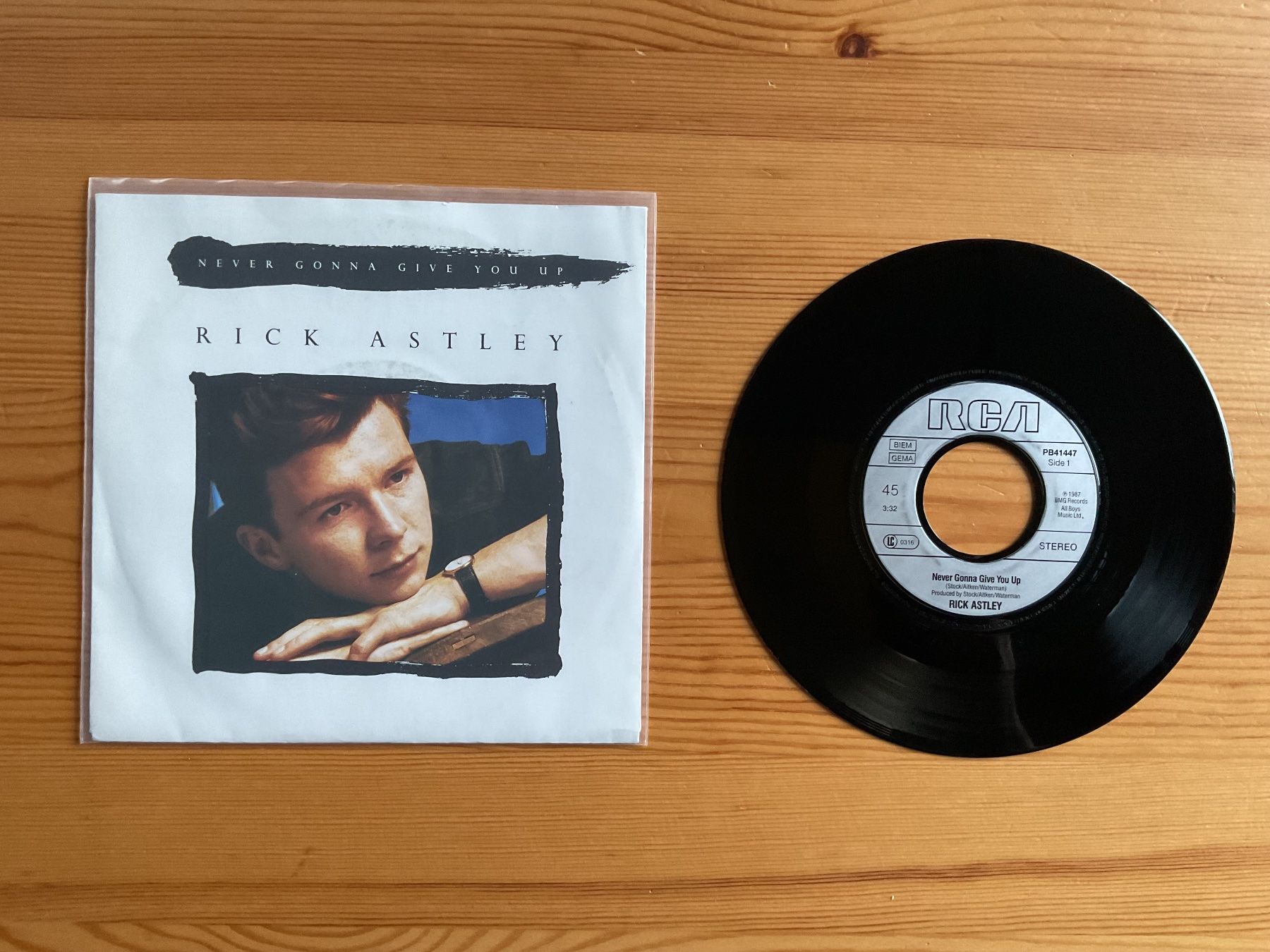 Single 7’’ - Rick Astley / Never Gonna Give You Up (D'occasion) à ...