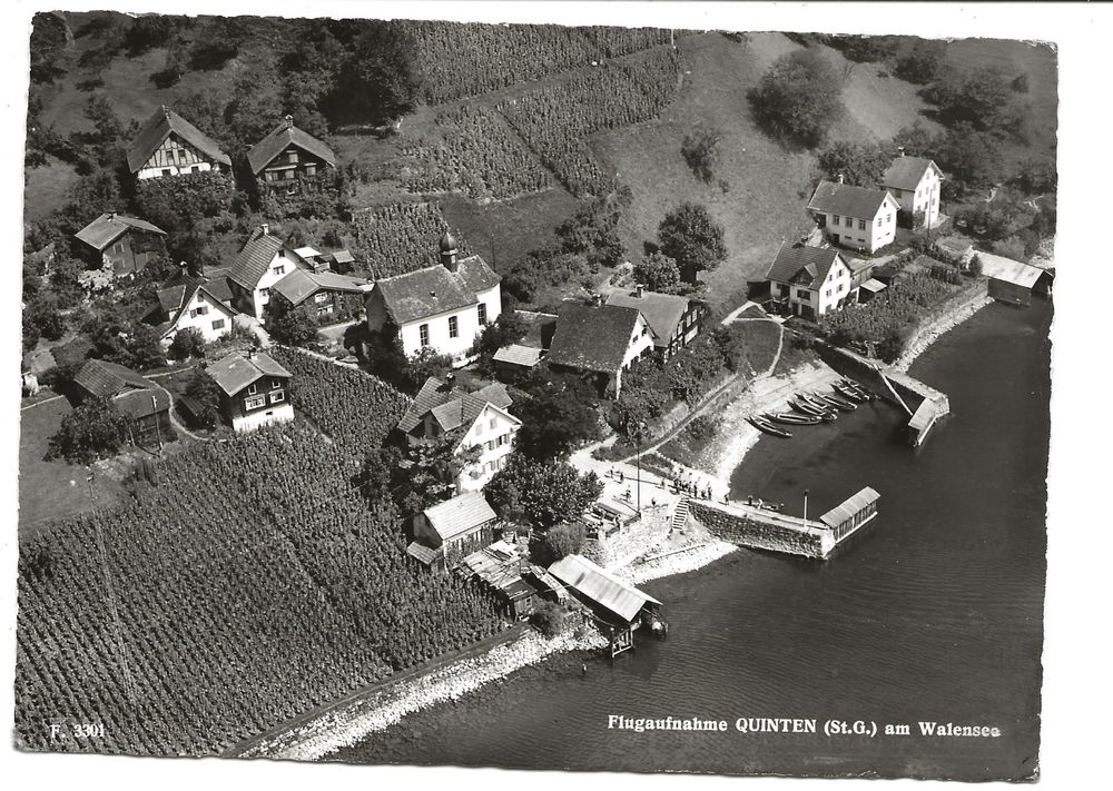 Quinten (SG) Walensee - Flugaufnahme - Foto Gross - um 1950 | Kaufen ...
