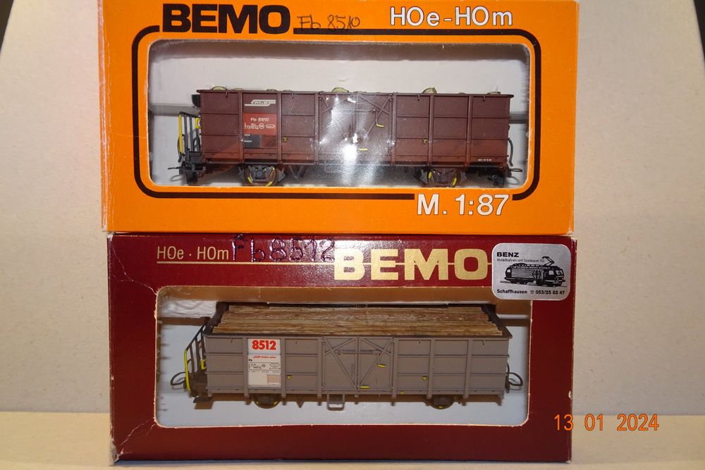 1 lot de wagons Bemo HOm RhB Fb 8510 et 8512 (Neu (gemäss Beschreibung)) in für CHF 38 – mit ...