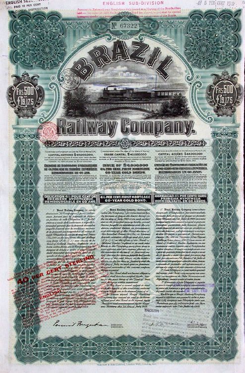 Brazil Railway Company - 1907 (Gebraucht) in Solothurn für CHF 5 – mit ...