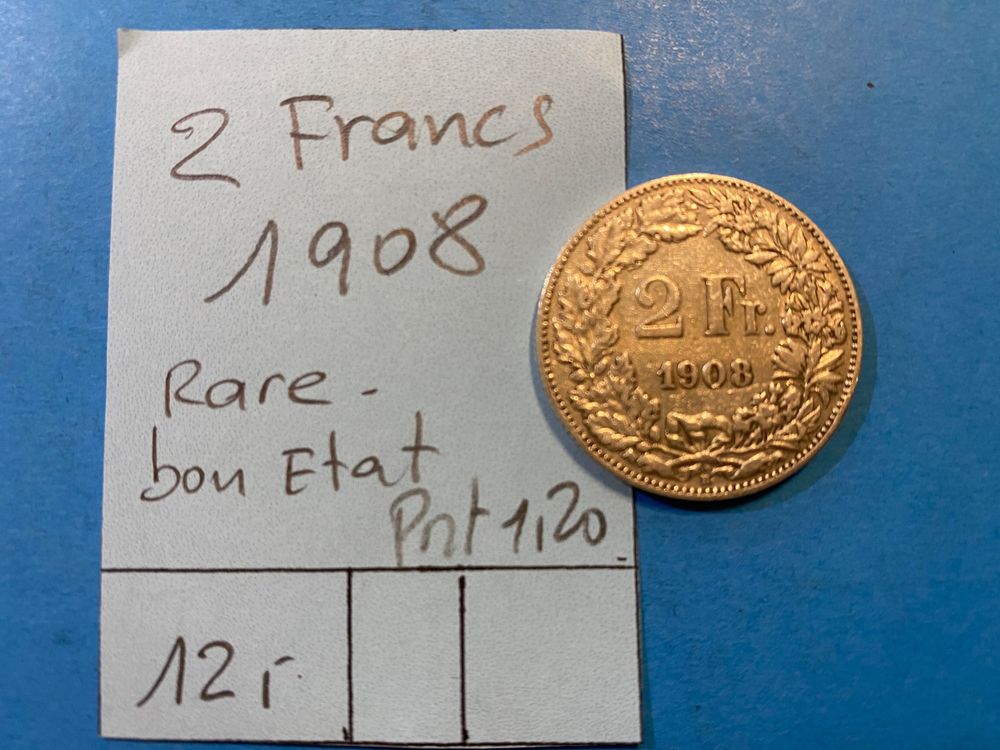2 FRANCS 1908 - RARE - BON ETAT | Kaufen auf Ricardo