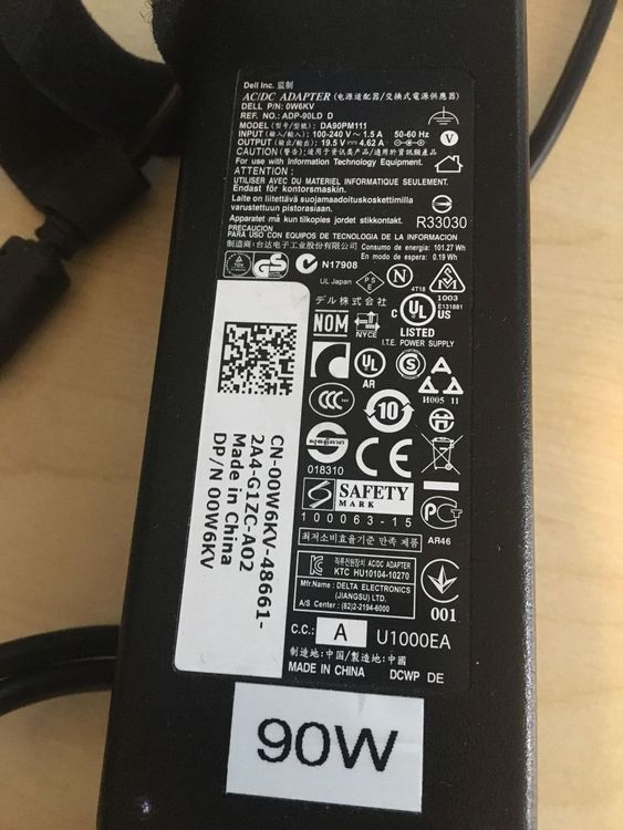 Dell DA90PM111 Original 90W 19.5v 4.62A Laptop AC Adapter | Kaufen auf ...