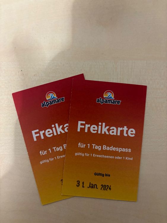 2 gratis Eintritte fürs Alpamare | Kaufen auf Ricardo