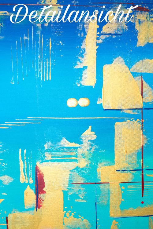 Acrylbild abstrakt blau türkis Gold Unikat neu (Neu und originalverpackt) in Rheinau für CHF 200 ...
