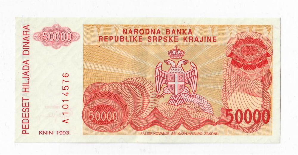 Banknote Serbische Krajine, 50000 Dinara (Neu (gemäss Beschreibung)) in ...