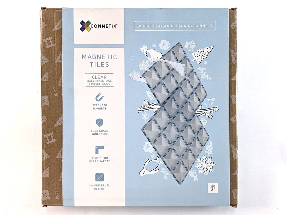 CONNETIX Magnetic Tiles Clear Base Plate 2 Pc (Neu (gemäss Beschreibung ...