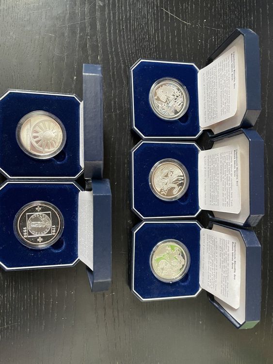 5 x 20 Franken Gedenkmünzen PP 1994 - 98 (Neu (gemäss Beschreibung)) in Rüfenacht BE für CHF 140 ...