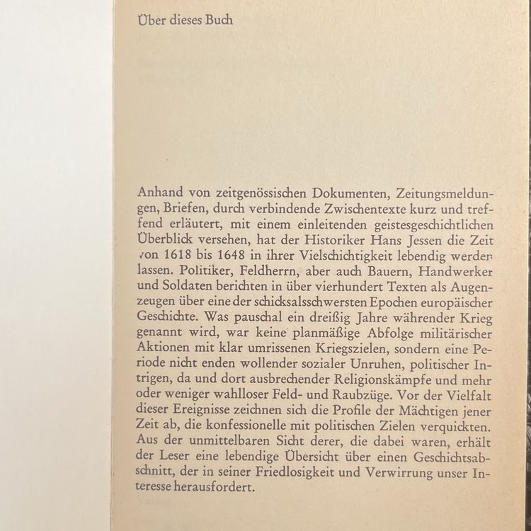 Der Dreissigjährige Krieg in Augenzeugenberichten (Gebraucht) in Schwyz für CHF 2 – mit ...