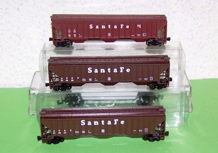 Unimate 1989: 3 x Hopper Car 3-Bay ATSF Santa Fe Spur N (Gebraucht) in ...