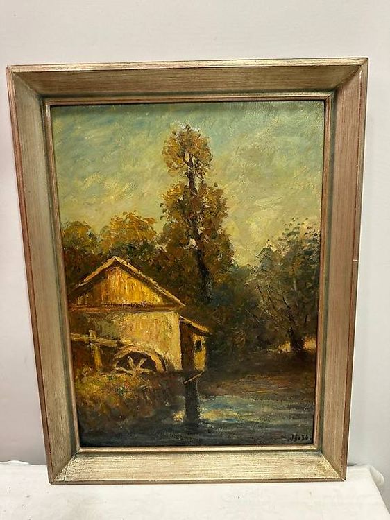 Ölgemälde mit Mühle am Wasser - signiert und gerahmt, 1936 (Gebraucht) in Obernau für CHF 45 ...