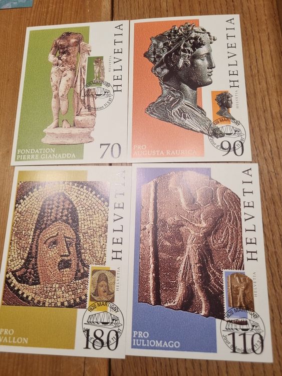 1997 FDC Maximumkarten Gallo-römische Kunstwerke (Gebraucht) in Arni AG für CHF 8 – mit ...