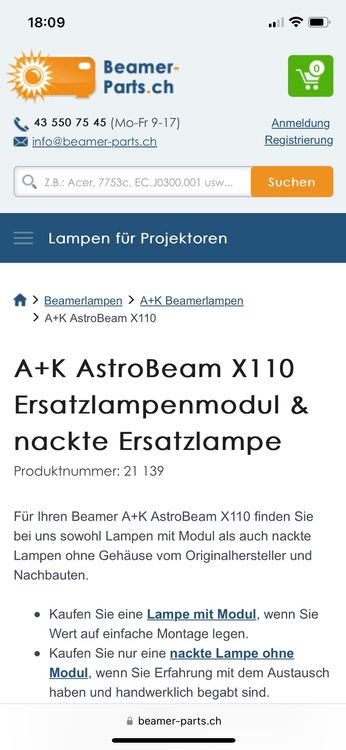 Anders+Kern - A+K AstroBeam X110 / Beamer mit Fernbedienung (Gebraucht ...