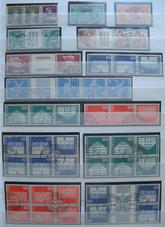 Kehrdrucke, Zusammenhängende (mit Zwischensteg) gestempelt (Gebraucht) in Frauenfeld für CHF 4 ...