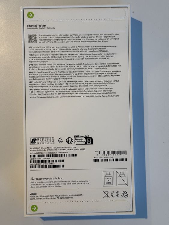 Apple iPhone 16 Pro Max – 512 GB – Neu & originalverpackt (Neu und originalverpackt) in ...