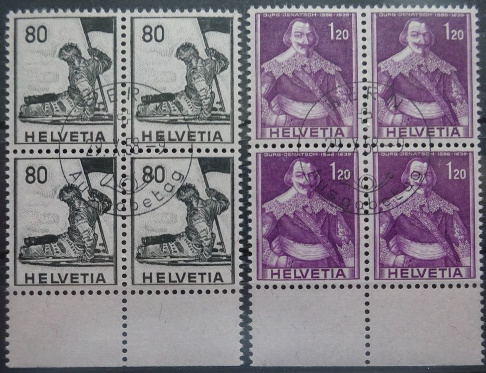 Viererblocks Nr. 339 + 341, ET, SBK 90.00 (Gebraucht) in Watt für CHF 9 ...