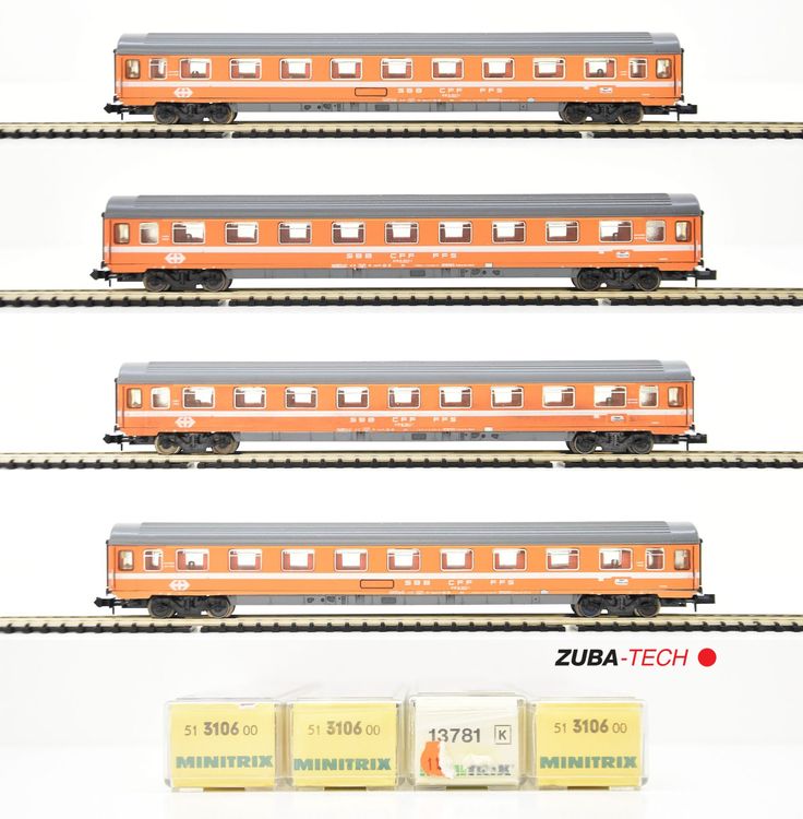 Minitrix 4x EC-Personenwagen Eurofima SBB Spur N mit OVP (Gebraucht) in St. Gallen für CHF 44 ...