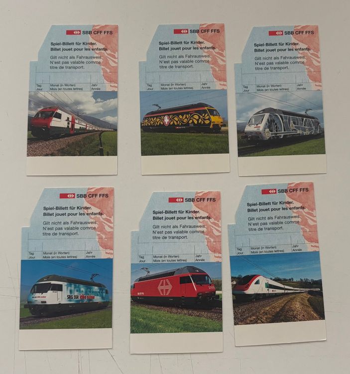 SBB CFF FFS - 6 Spiel-Billett für Kinder (Gebraucht) in Neuchâtel für ...