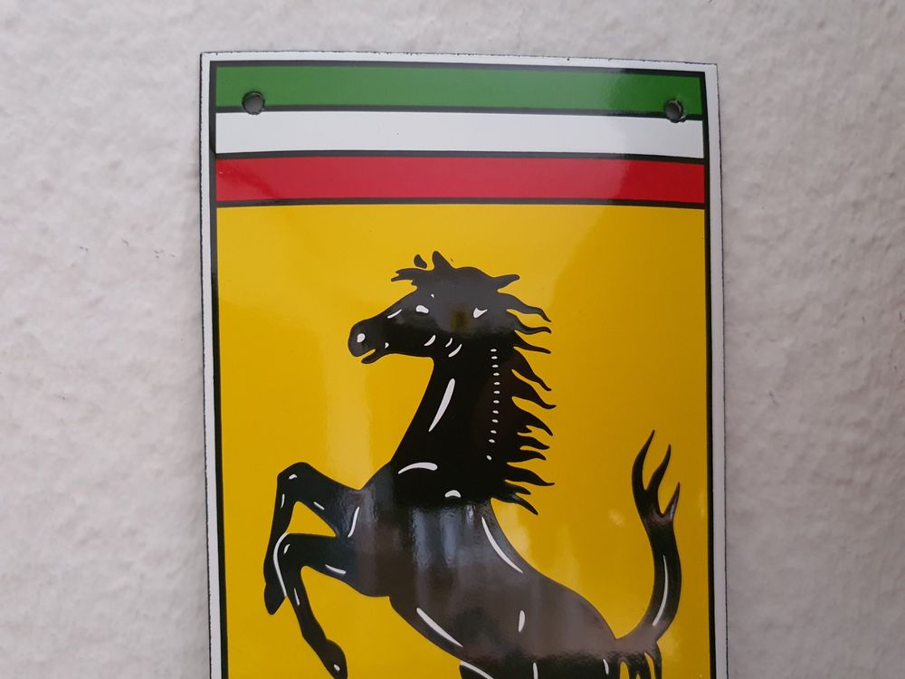 Emailschild Ferrari Logo Italy Emaille Schild Reklame Retro (Neu ...