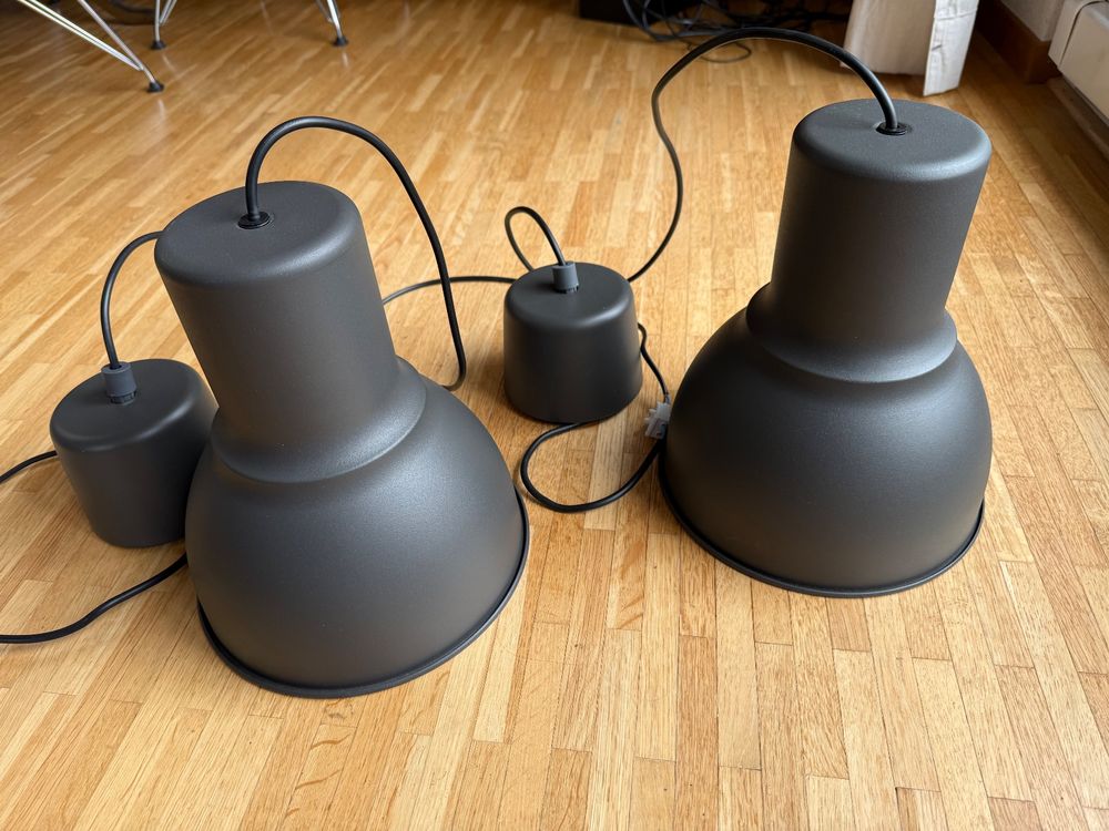 2x Ikea HEKTAR Hängeleuchte - dunkelgrau | Kaufen auf Ricardo