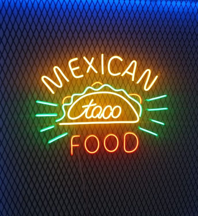 Mexican Taco Food Neon Lichtreklame | Werbung für Restaurant (Neu und ...
