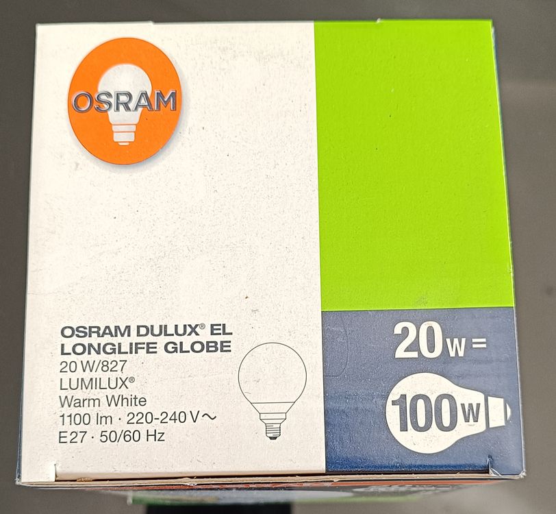 OSRAM Glühbirne Longlife Globe 20W = 100W E27 NEU (Neu und originalverpackt) in Villmergen für ...