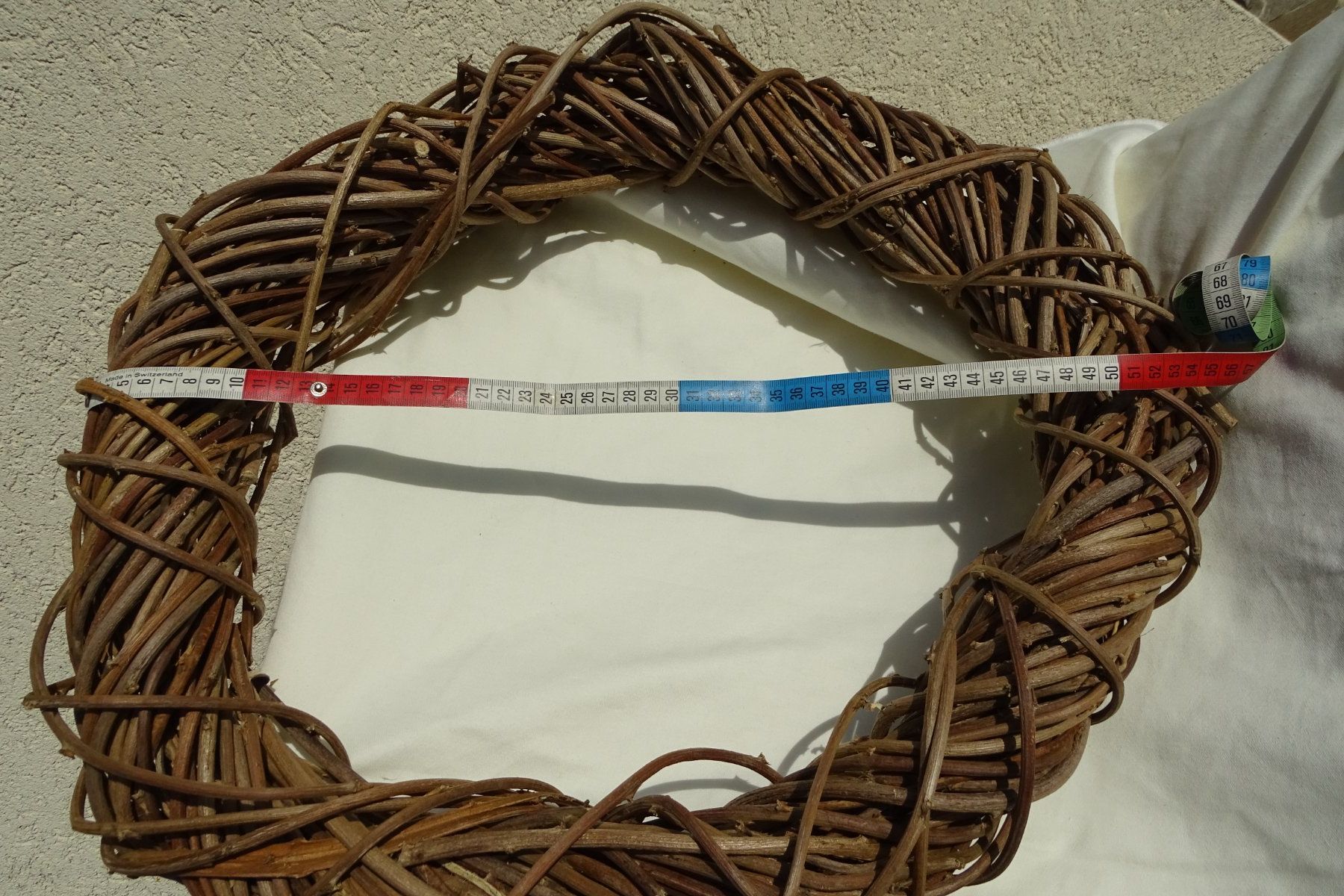 Couronne bois naturel Krone Naturholz Ostern 55 cm diamètre (Neuf (Voir ...