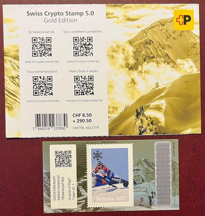 Swiss Crypto Stamp 5.0 Gold Edition ID 7 Daniela Meuli (Gebraucht) in ...
