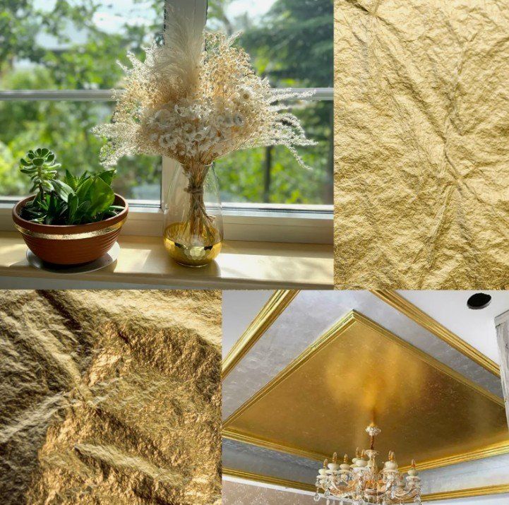 Vergold 100 x Blattgold Schlagmetall zum vergolden Goldfolie | Kaufen ...