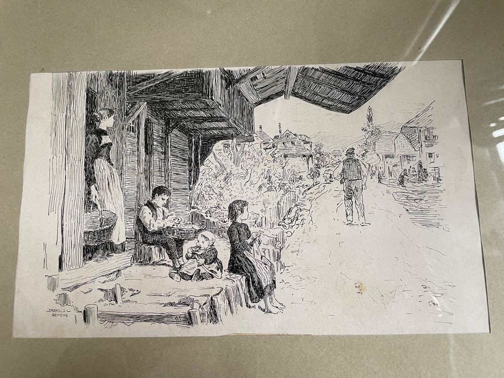 Zeichnung/Druck - gerahmt; Albert Anker zugeschrieben! (Gebraucht) in ...