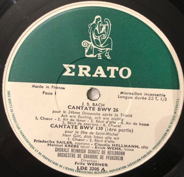 Bach – Kantaten BWV 26, BWV 130, BWV 61 (LP, Fritz Werner) (Gebraucht ...